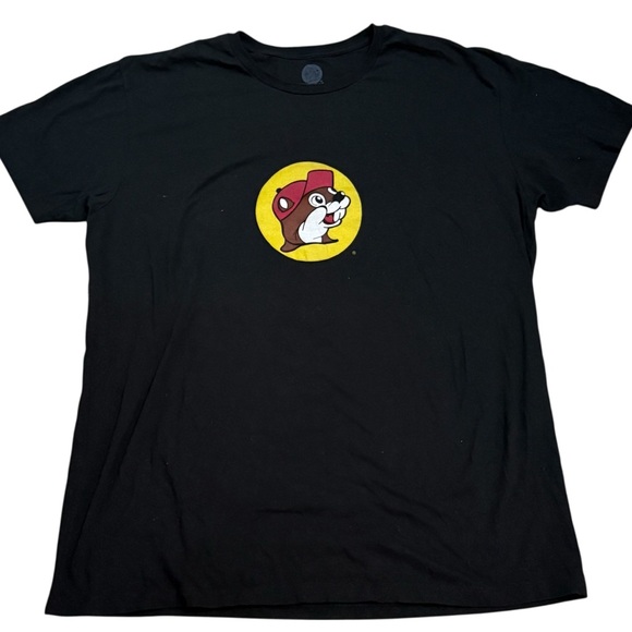 Buc Ees Shirts Bucees Black Tshirt With Beaver Logo In Front And